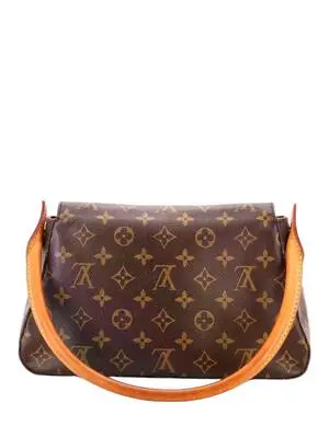 LOUIS VUITTON Monogram Canvas Looping Mini Satchel Handbag - Brown