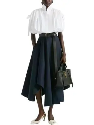 Givenchy Givenchy Asymmetric Poplin Maxi Skirt Blue