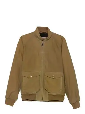 BARACUTA G9 Waxed Bomber Jacket - Brown