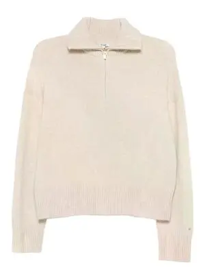Maje Quarter-zip Sweater Neutrals