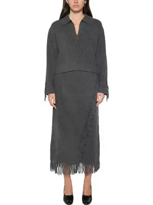 Simkhai Natalia Fringe-trimmed Sweater Grey
