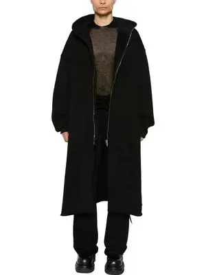 Rick Owens Gimp Wide Zip-up Hooded Coat - Black