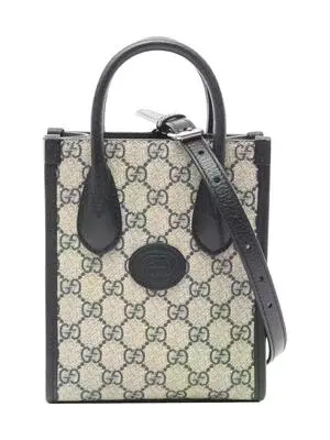 Gucci 2016-2026 Mini Gg Supreme Interlocking G Satchel - Neutrals