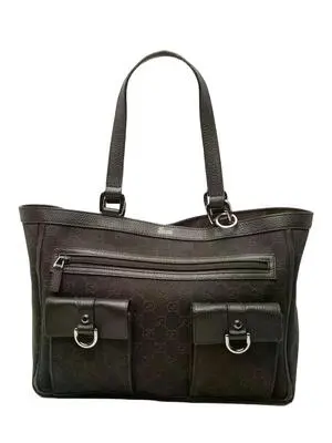 Gucci Gg Denim Abbey D-ring Pocket Tote Bag - Brown