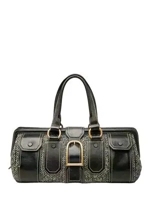 CELINE Celine Tweed And Leather Ella Frame Handbag