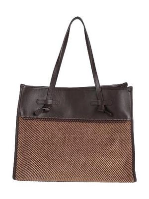 GIANNI CHIARINI Handbag Tan Textile Fibers, Leather - Brown