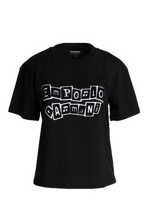 Emporio Armani Cotton Jersey T-shirt With Logo - Black
