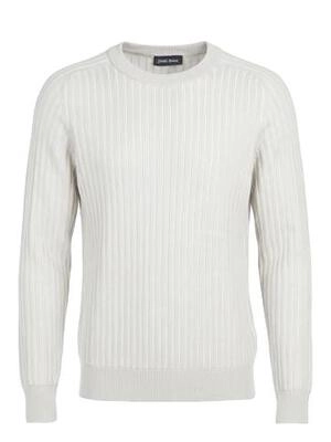 Herno Cotton Blend Ribbed Sweater - Grey