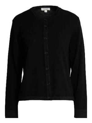 Crossley Virgin Wool Metallic Fiber Cardigan - Black