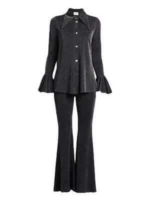 Sleeper Co-ord Size Polyester, Metallic Fiber, Lycra - Black