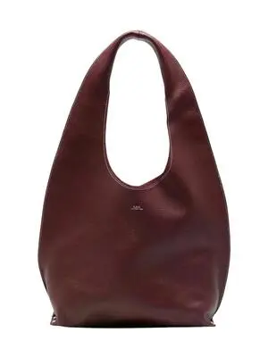 A.p.c. Grainy Leather Shoulder Bag Red