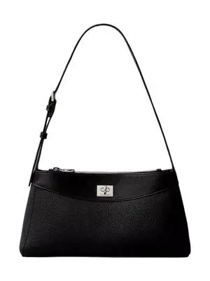 Calvin Klein Grainy-texture Twist-lock Shoulder Bag Black