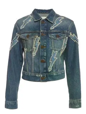 SANDRO Embellished Denim Jacket