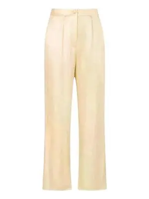 Liu Jo LIU JO Crinkled-Satin Side-Slit Trousers Neutrals