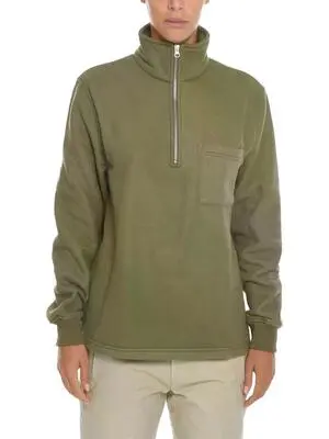 SAMSOE SAMSOE Half-zip Chest-pocket Sweater - Green