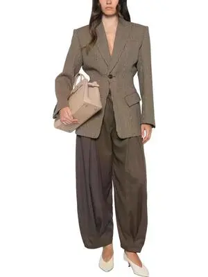Seafarer Houndstooth-pattern Single-breasted Blazer - Brown