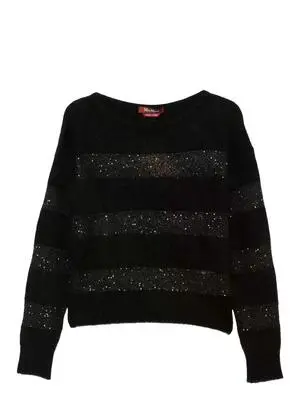 MAX MARA Max Mara Sequin-Embellished Horizontal Stripe Sweater