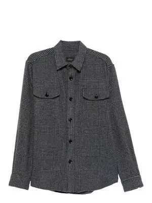 Brioni Prince Of Wales Check Wool Shirt - Grey