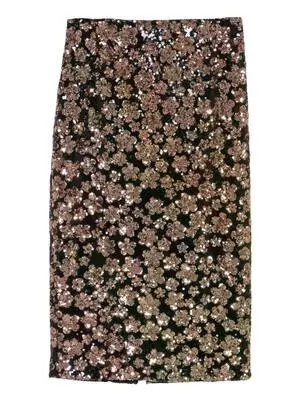 Max Mara Max Mara Sequin-Embellished Midi Skirt Black