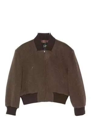 Seafarer Padded-shoulder Bomber Jacket - Brown