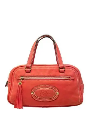 LOEWE 2008 Nubuck Anagram Madrid Fringe Handbag