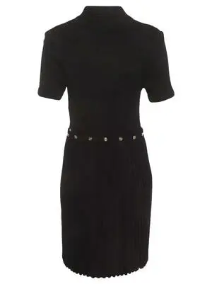 Maje Ritourna Rib-knit Mini Dress - Black