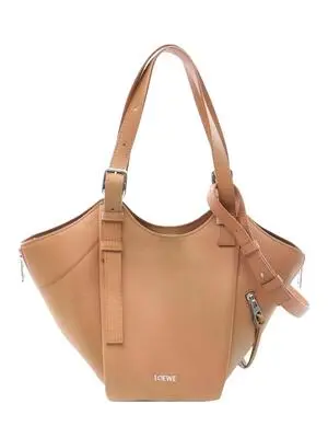 Loewe 2010-2026 Leather Hammock Flip Bag Satchel Brown