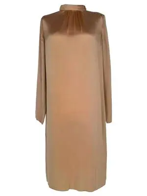 Chloé Mock Neck Midi Dress - Neutrals
