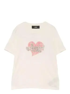 Amiri Heart Logo T-shirt - Neutrals