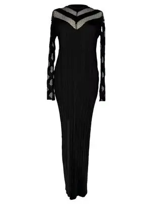 ALEXANDER WANG Pleated Long-sleeve Maxi Dress - Black