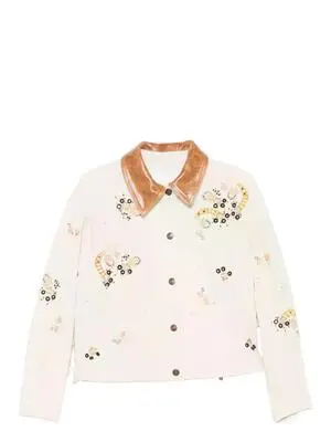 Isabel Marant Étoile Embellished Contrast-collar Cotton Jacket - Neutrals