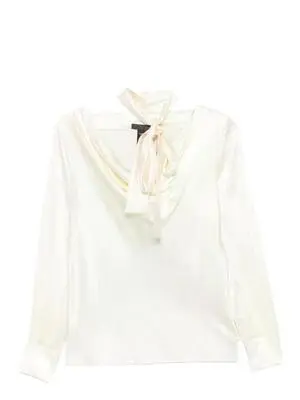 Max Mara Scarf-detail Silk Blouse - White