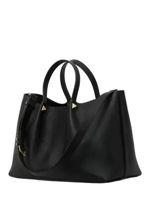 Valentino Garavani Vlogo Signature Stud-embellished Tote Bag - Black