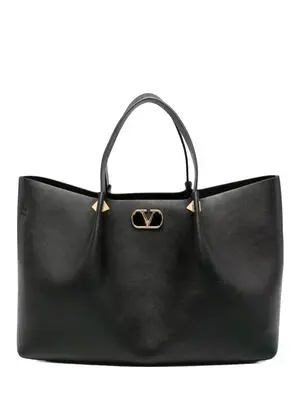 Valentino Garavani Vlogo Signature Stud-embellished Tote Bag - Black