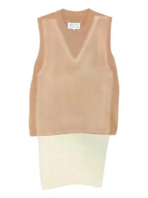 MAISON MARGIELA MM6 Maison Margiela Trompe L'Oeil Layered Sleeveless Sweater Neutrals