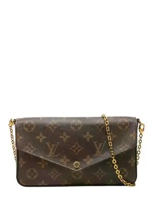 LOUIS VUITTON 2017 Monogram Pochette Felicie Crossbody Bag Brown