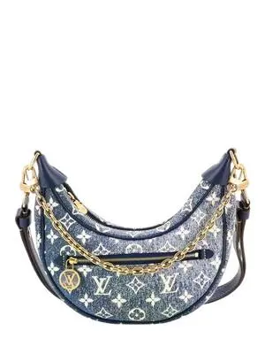 LOUIS VUITTON Monogram Jacquard Denim Loop Hobo Bag - Blue