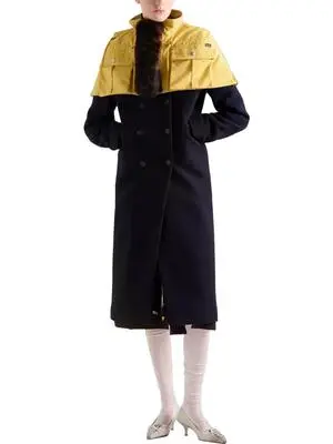 Prada Double-breasted Shetland-wool Coat - Blue