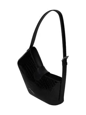 Karl Lagerfeld Karl Studio K/autograph Croc-effect Leather Shoulder Bag - Black