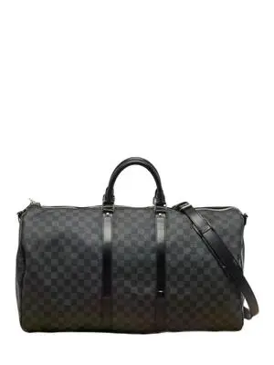 LOUIS VUITTON Louis Vuitton 55 Keepall Bandoulière Damier Graphite Holdall Grey