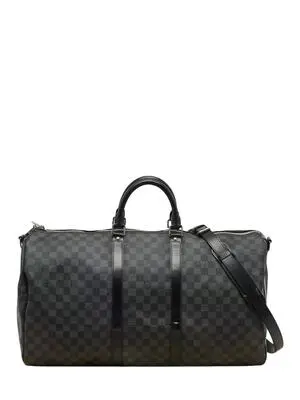 LOUIS VUITTON Louis Vuitton 55 Keepall Bandoulière Damier Graphite Holdall Grey
