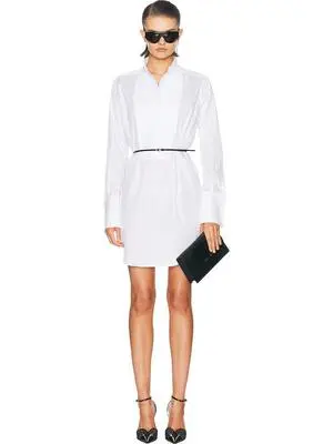 TOM FORD Twill Tuxedo Shirt Dress - White