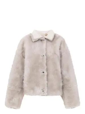 URBANCODE Reversible Shearling Coat - White