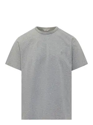JW Anderson Crew-neck T-shirt With Embroidered Logo - Grey