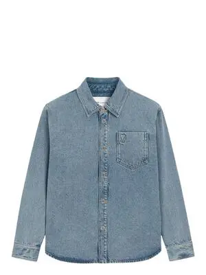 AMI Paris De Coeur Denim Shirt - Blue