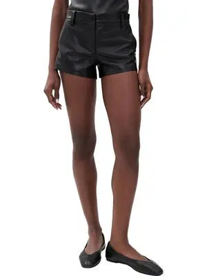 Joe's Jeans The Faux Leather Mini Trouser Shorts - Black