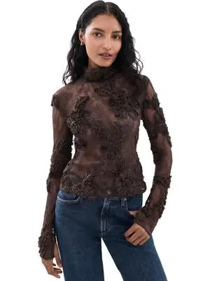 AKNVAS Freja Lace Top Brown