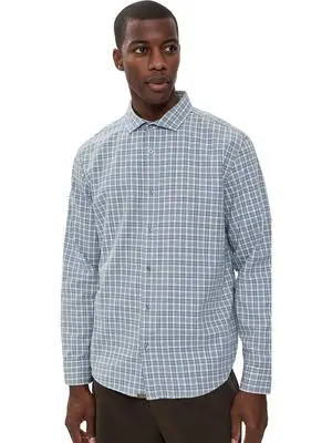Billy Reid Twill Plaid Hutcheson Sport Shirt - Blue Multi