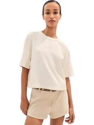 LE BOP Chandler Satin Tee - Ivory