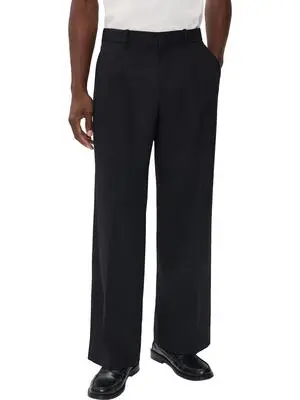 Helmut Lang Gabardine Double Pleated Trousers - Black